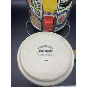 Pier 1 | Kitchen | Pier Paisley Batik Stackable Coffee Mugs Wstand Hand ...